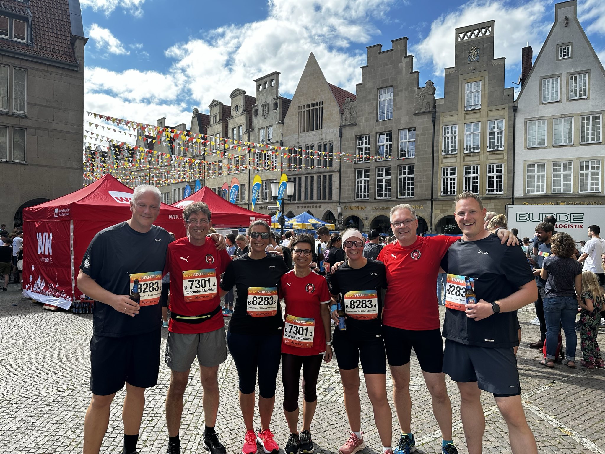 Die Laufgruppe beim Münster Staffel Marathon 2024 - Concordia Albachten